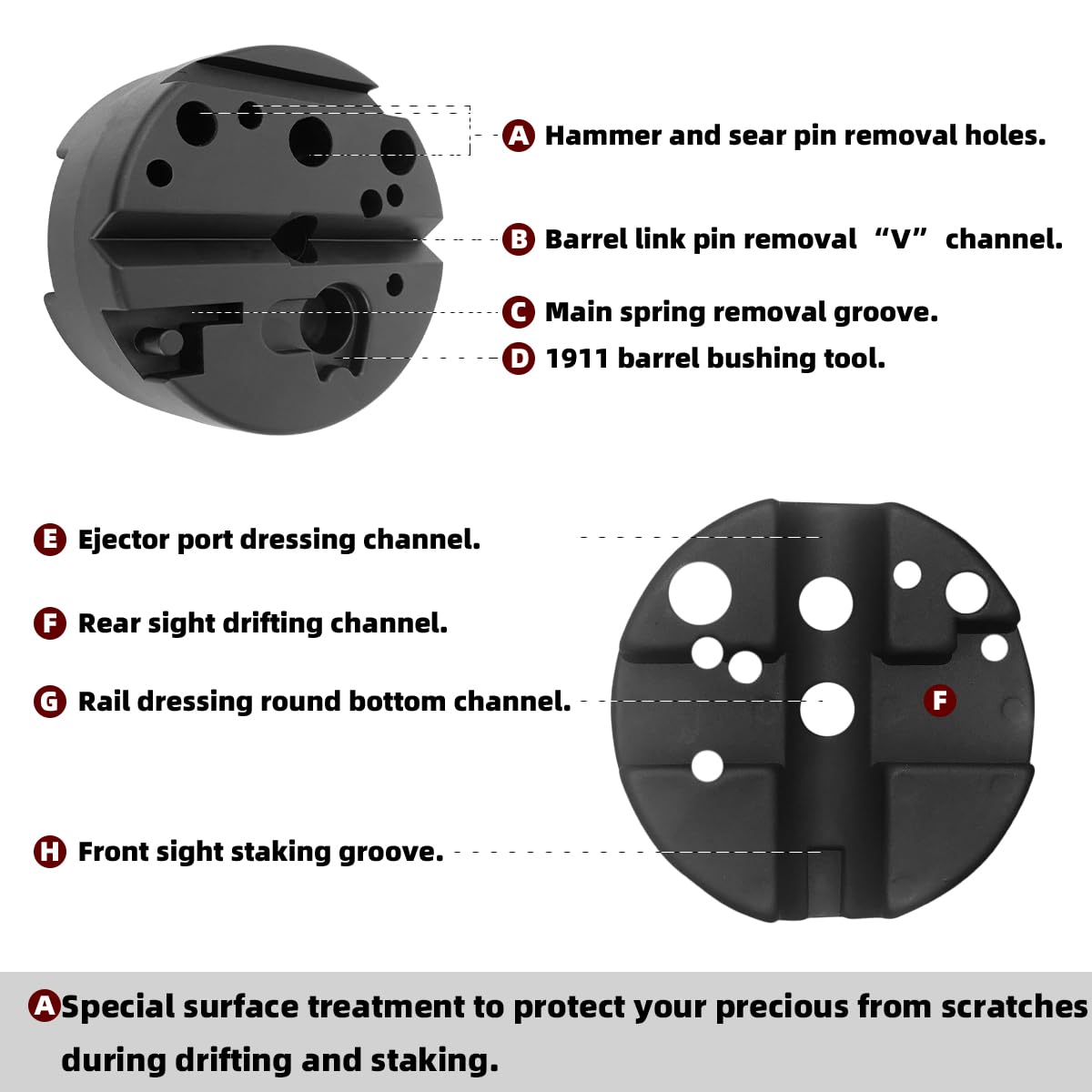 BESTNULE Punch Set, Pin Punches, Punch Tool, Roll Pin Punch Set, Made of High Quality Metal Material Including Punches and Hammer, Mechanical Repair Tool, with Organizer Storage Box (with Bench Block)