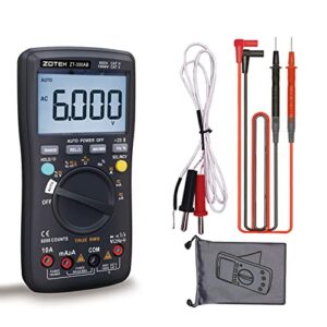 ZOTEK ZT-300AB Bluetooth Digital multimeter Tester Multi Testers True RMS Tester Automatic Mode Counts Measures Voltage Current Resistance Capacitance Frequency Temperature diode Meter