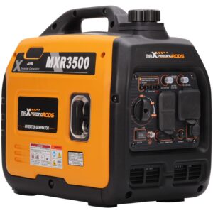 maxpeedingrods 3500 watt portable inverter generator gas powered, epa compliant, compact and lightweight for home backup power, outdoor camping, rv and trailer