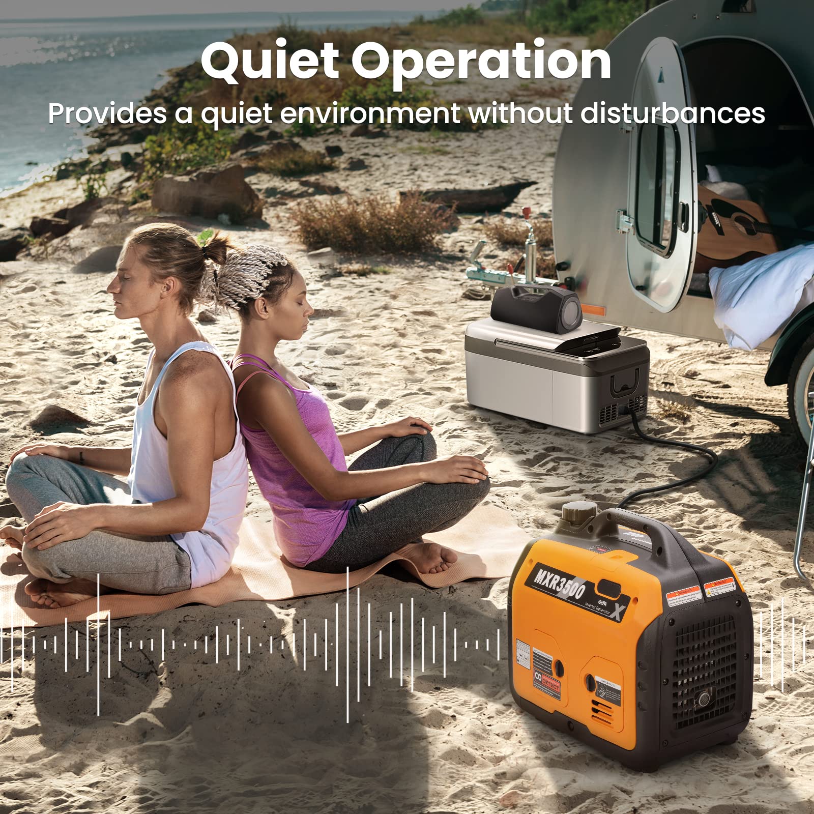 MaXpeedingrods 3500 Watt Portable Inverter Generator Gas Powered, EPA Compliant, Compact and Lightweight for Home Backup Power, Outdoor Camping, RV and Trailer