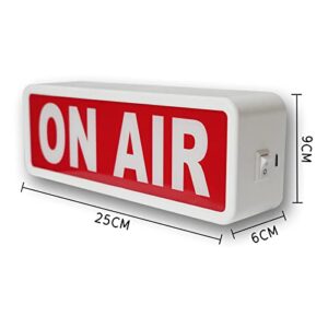 ON AIR Light Sign Recording Sign Studio Warning Signfor (Studio/Home Studio/Company/Desk or Wall Decor). Simple and Easy ON/Off Switch Button.Up Lighted Broadcast Warning Sign Finished