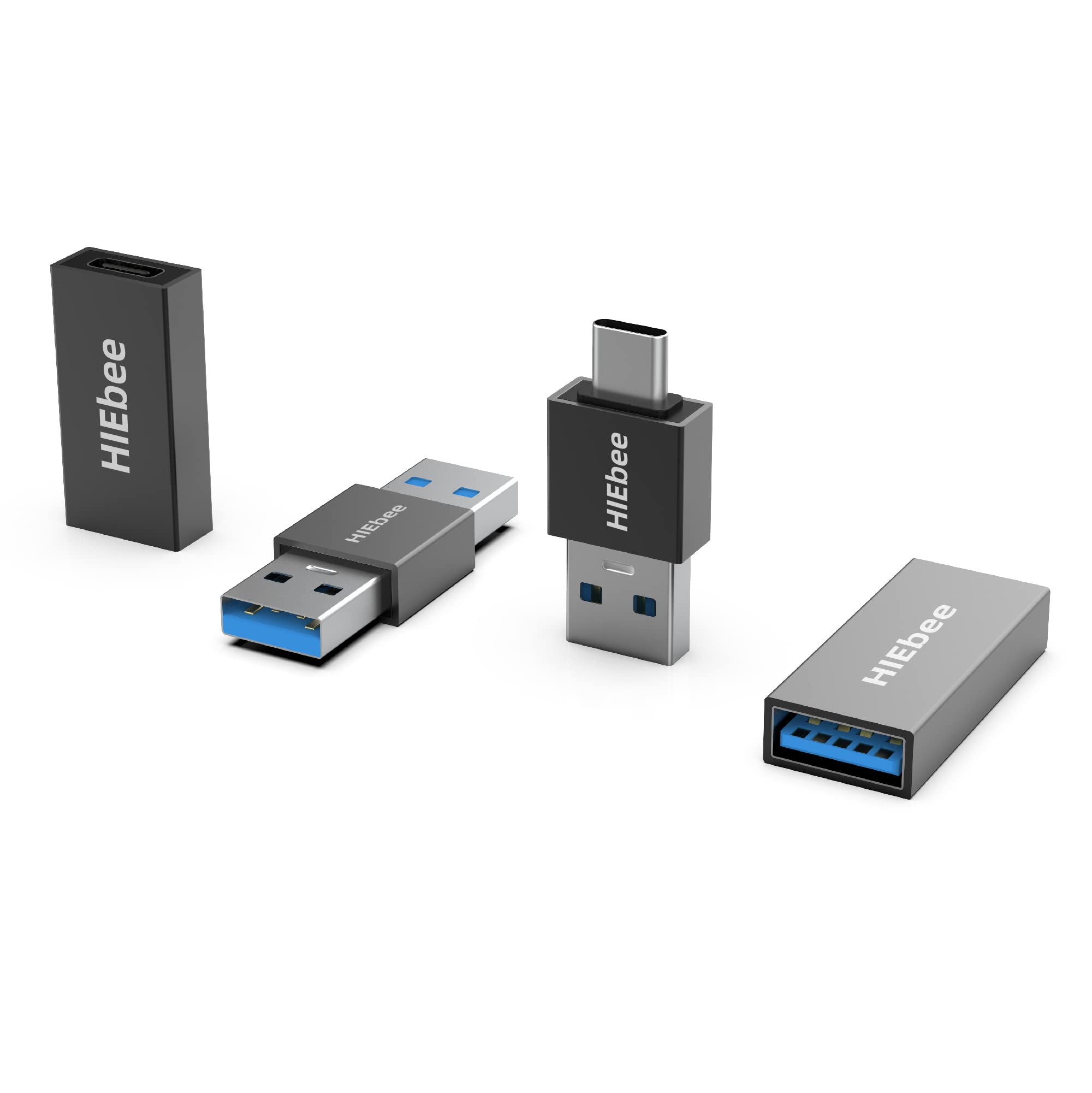 HIEbee USB 3.0 A to A Male Adapter, USB Female to Female Adapter, USB Type-C to USB A Male Adapter, USB 3.0 Female to USB C Female Adapter Connector Compatible with Hard Drive, Laptop etc