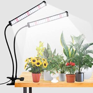 gooingtop grow light 100w 6000k, super bright white desktop clip plant lamp for seedlings succulents seeds starting indoor plants growing,bendable gooseneck & timer 4 8 12 h