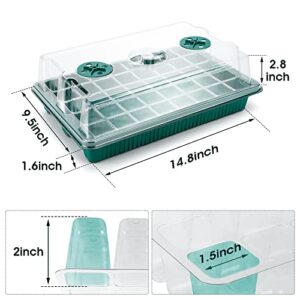 Yskea Seed Starter Kit with Grow Light, 80 Cells Seed Starter Tray with Light, Seedling Starter Trays with Vented Humidity Dome and Base, Indoor Gardening Plant Germination Kit, 2-Pack