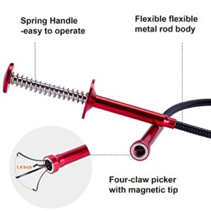 Bendable Flexible Magnetic Pickup Tool, 24'' Four Claw Grabber Tool, Accurate Pick Up In Narrow Space for Engine Bay/Home Sink/Drain/Earring/Keys/Metal Objects (Magnetic orientation)