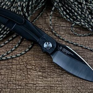 twosun TWOSUN Sidewinder Gift Pocket Knife D2 Satin Blade Blacken Titanium Handle TS341