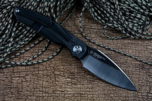 twosun TWOSUN Sidewinder Gift Pocket Knife D2 Satin Blade Blacken Titanium Handle TS341