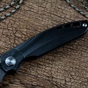 twosun TWOSUN Sidewinder Gift Pocket Knife D2 Satin Blade Blacken Titanium Handle TS341