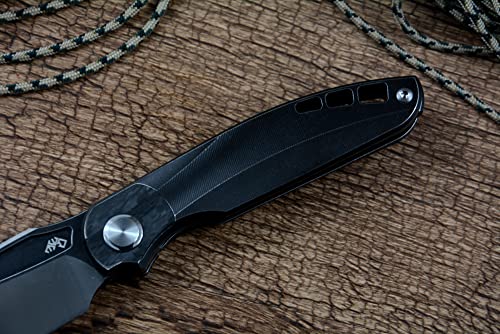 twosun TWOSUN Sidewinder Gift Pocket Knife D2 Satin Blade Blacken Titanium Handle TS341