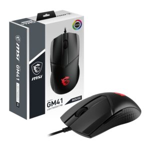 msi clutchgm41 lightweight v2 gaming usb rgb adjustable up to 16000 dpi desktop laptop gaming mouse (clutch gm41 light weight v2),black