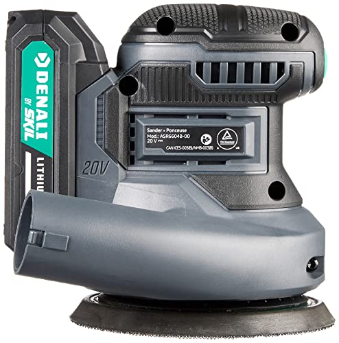 Amazon Brand - Denali by SKIL 20V Cordless Sander Kit with 2.0Ah Lithium Battery and 2.4A Charger