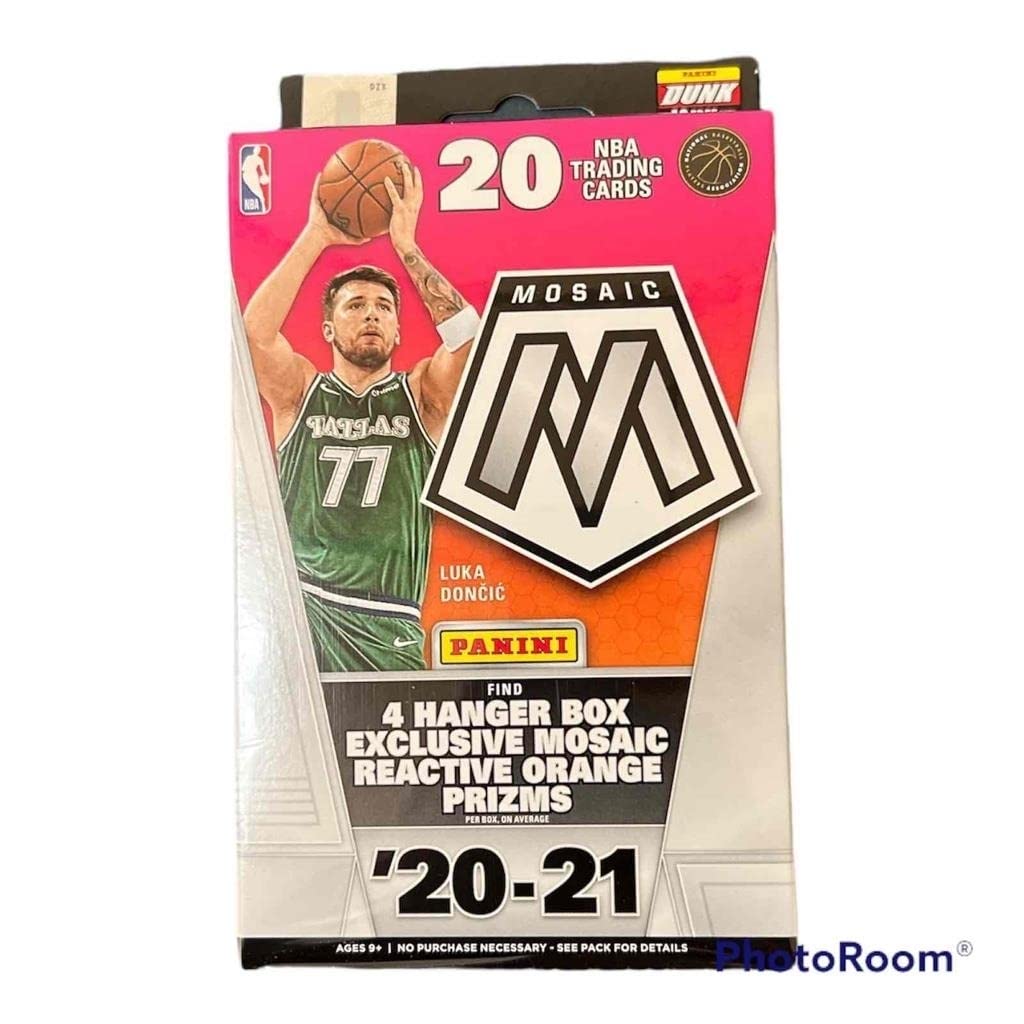 2021 Panini Mosaic Basketball Cards - Hanger Box with 4 Exclusive Mosaic Reactive Orange Prizms (20 Cards Per Box) Look for Autographs, Rookies, Variations and More!