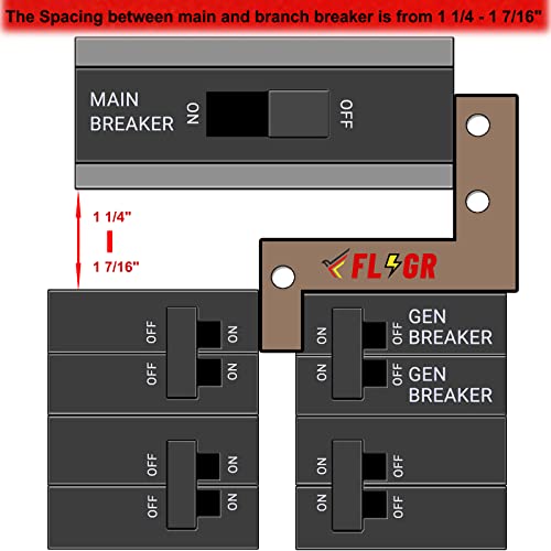 Generator Interlock Kit Compatible with Eaton Cutler Hammer Generator BR and CH Series 150 or 200 Amp Panel, 1 1/4–1 7/16" Spacing Between Main Breaker and Generator Circuit Breakers