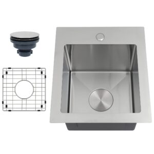 lonsince bar sink,17 x 19 inch bar sink drop in,wet bar sink,small rv sink,16 gauge small stainless steel kitchen & bar sink