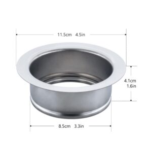 Garbage Disposal Flange Stopper/Food Scrapper Collar Sink Baffle Kit Universal Fit for Standard 3-1/2 Inch Sink Drain Hole,Kitchen Sink Flange Stopper Replacement Accessories,Chrome Finish