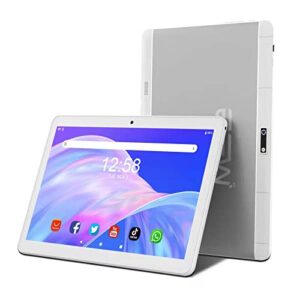 EEW Android 10 Inch Tablet, 3G Phone Talet with Dual Sim Card Slots, Dual Cameras, 2GB RAM 32GB Storage, 1280x800 HD Touchscreen, WiFi, Bluetooth 4.0, GPS, Quad Core (Silver)