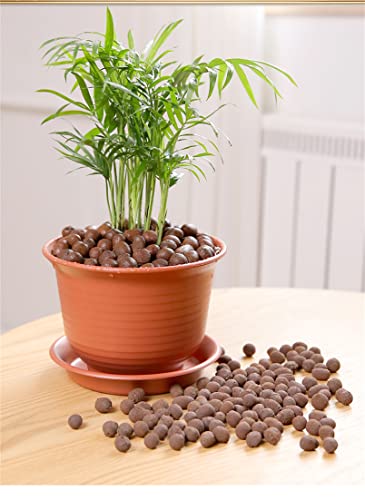 SiynannLawn 8LBS Expanded Clay Pebbles Grow Media Drainage Rocks for Potted Plants,Aquaponic,Aquarium,8-14mm Leca Balls for Hydroponics,Leca for Plants