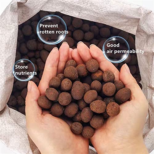 SiynannLawn 8LBS Expanded Clay Pebbles Grow Media Drainage Rocks for Potted Plants,Aquaponic,Aquarium,8-14mm Leca Balls for Hydroponics,Leca for Plants