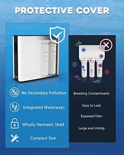 Vortopt Under Sink Reverse Osmosis System - 400 GPD Ro Water Filter System with Tank,Fast Flow, TDS Reduction,1.5：1 Pure to Drain, Water Filtration for Sink,USA Tech,Drinking Water Purifier,QR06