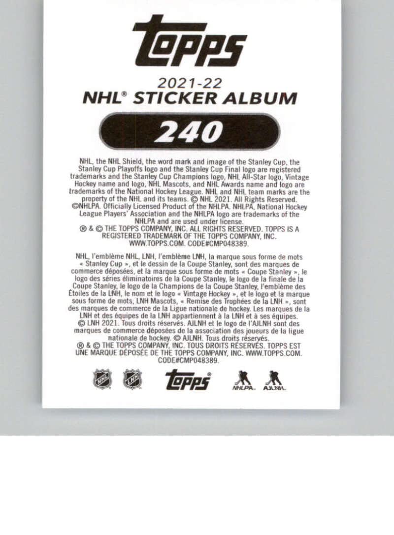 2021-22 Topps Stickers #240 Connor McDavid Edmonton Oilers Official NHL Hockey Sticker (2 Inch Wide X 2.75 Inches Tall) in Raw (NM or Better) Condition