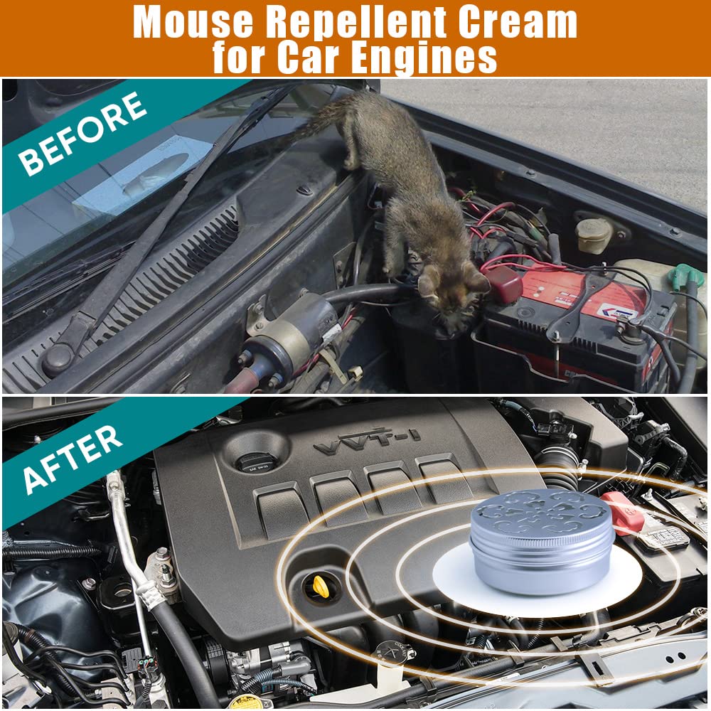 SEEKBIT 2 Pack Rodent Repellent Cream for Car Engines to Keep Mice Out, Mouse Repellent Deterrent Peppermint Oil to Repelling Mice and Rats, Rat Repellent Perfect for Home Garages RV Closets Trucks