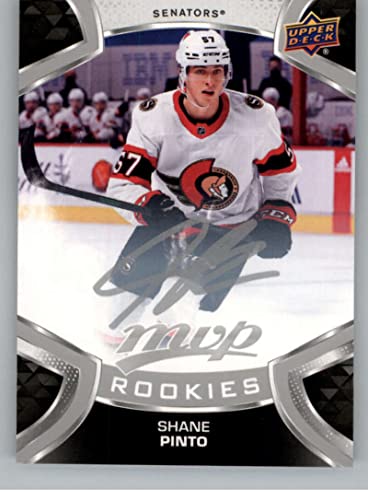 2021-22 Upper Deck MVP Silver Script #236 Shane Pinto RC Rookie Card Ottawa Senators Official NHL Hockey Card in Raw (NM or Better) Condition