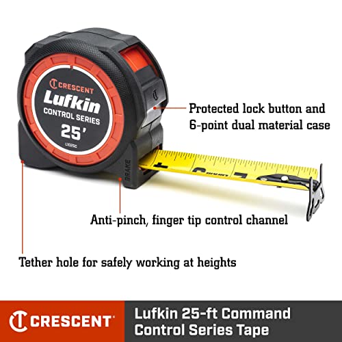 Lufkin Crescent Lufkin 1-3/16 x 25' Command Control Series Yellow Clad Tape Measure - L1025C-02