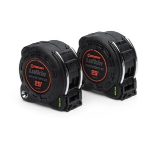 lufkin crescent shockforce g2 25-ft nite eye, 2 pack tape measure set - l1225bset2v-02