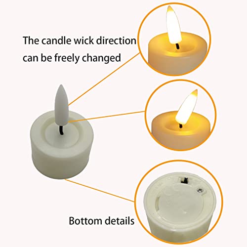 6 Packs 3D Black Wick Led Flameless Battery Operated Tea Lights Candles with Remote Control,Romantic Valentine's Day Decor Flickering Votive Tea Light Candle for Special Night,Fake Timer Tealight