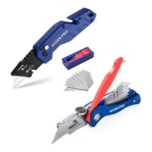 workpro folding utility knife & workpro folding utility knife, 15 extra blades included