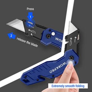 WORKPRO Folding Utility Knife & WORKPRO Folding Utility Knife, 15 Extra Blades Included