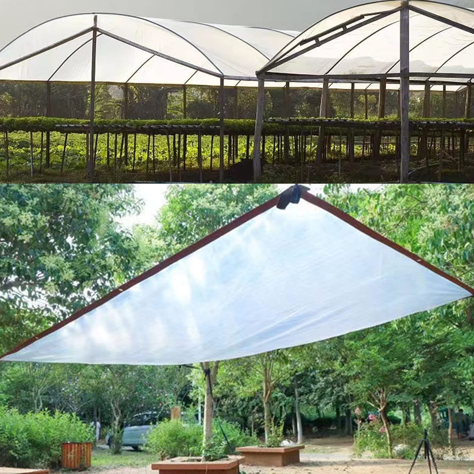 FoundGo Tarp Clear 6'x8' Heavy Duty Clear Tarps with Rustproof Gommets,Waterproof Greenhouse Tarp, UV-Ray Clear Greenhouse Plastic Coverfor Greenhouse Balcony Garden Patio