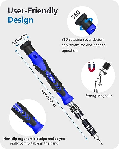 Precision Screwdriver Set, Computer Tool Kit, 146 PCS Laptop Screwdriver Kit with 123 Bits, Magnetic Mat, Suit for PC, iPhone, MacBook, Tablet, PS4, Xbox, Switch, Game Console and other Electronics