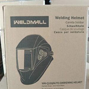 WELDMALL Large Viewing Screen True Color Auto Darkening Welding Helmet 4 Arc Sensor Wide Adjustable Shade DIN 5-9/9-13 for TIG MIG Arc Welder Hood Grinding Welder WM-Q108