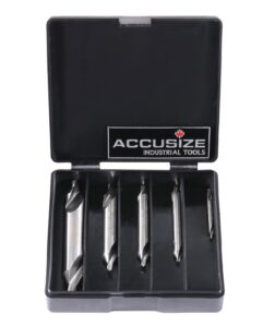 accusize industrial tools 5pc ansi m42 (h.s.s. + 8% cobalt) center drill set, 0556-5500