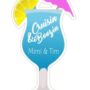 Blue Cruisin Drink Magnet Customized for your Stateroom Door on your Disney Cruise, Carnival, Royal Caribbean, etc. - Personalized Tropical Drink