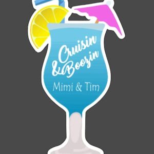 Blue Cruisin Drink Magnet Customized for your Stateroom Door on your Disney Cruise, Carnival, Royal Caribbean, etc. - Personalized Tropical Drink