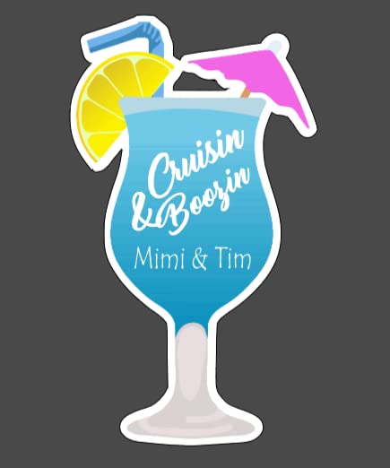 Blue Cruisin Drink Magnet Customized for your Stateroom Door on your Disney Cruise, Carnival, Royal Caribbean, etc. - Personalized Tropical Drink