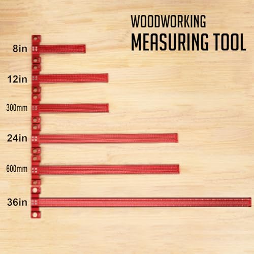 AKNgoes Woodworking Scriber T-Square Ruler 24in with Thoughtful Support Lips, Architect Ruler for Carpenter Work, Layout and Measuring Tools