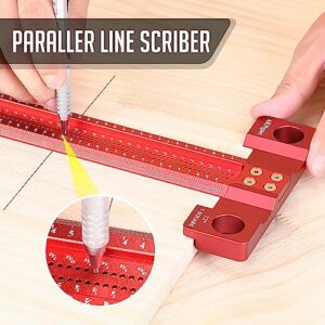 AKNgoes Woodworking Scriber T-Square Ruler 24in with Thoughtful Support Lips, Architect Ruler for Carpenter Work, Layout and Measuring Tools