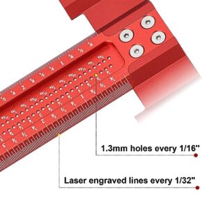 AKNgoes Woodworking Scriber T-Square Ruler 24in with Thoughtful Support Lips, Architect Ruler for Carpenter Work, Layout and Measuring Tools