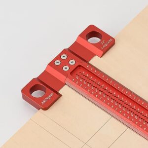 AKNgoes Woodworking Scriber T-Square Ruler 24in with Thoughtful Support Lips, Architect Ruler for Carpenter Work, Layout and Measuring Tools