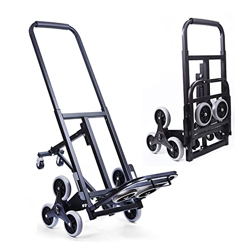 Heavy Duty Stair Climbing Cart 330lb Capacity Suitable for Small Refrigerators Washing Machines,All Terrain Portable Folding Stair Climber Hand Truck with 6 Wheels