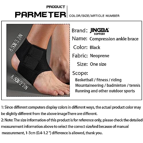 JINGBA Ankle Brace for Men & Women, Adjustable Athletics Achillies Tendon Ankle Wrap,One Size Fits All.For Ankle Sleeve for Plantar Fasciitis, Achille