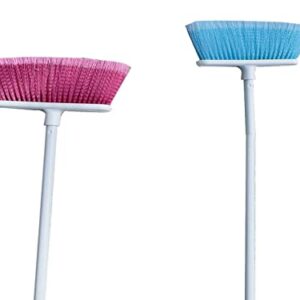 Soft Sweep Broom The Original Soft Sweep Magnetic Action Broom - 2 Pack (1 Pink and 1 Blue), Pink, Blue