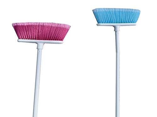 Soft Sweep Broom The Original Soft Sweep Magnetic Action Broom - 2 Pack (1 Pink and 1 Blue), Pink, Blue