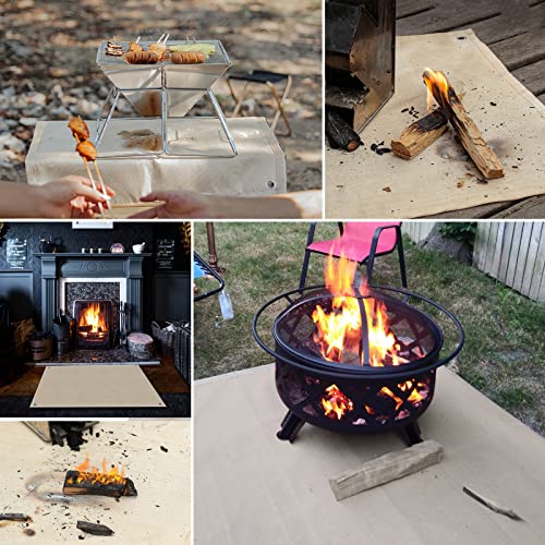 TINY SPARK Fire Pit Mat Fireproof Under Grill Mat 47x27.5 Inches Fireplace Grill Mat for Indoor Outdoor Fire Pit & BBQ Fire-Resistant Grill Mat for Deck and Patio Grass Lawn Protection