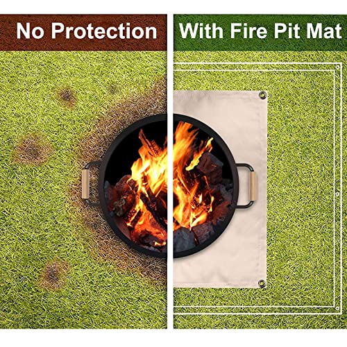 TINY SPARK Fire Pit Mat Fireproof Under Grill Mat 47x27.5 Inches Fireplace Grill Mat for Indoor Outdoor Fire Pit & BBQ Fire-Resistant Grill Mat for Deck and Patio Grass Lawn Protection