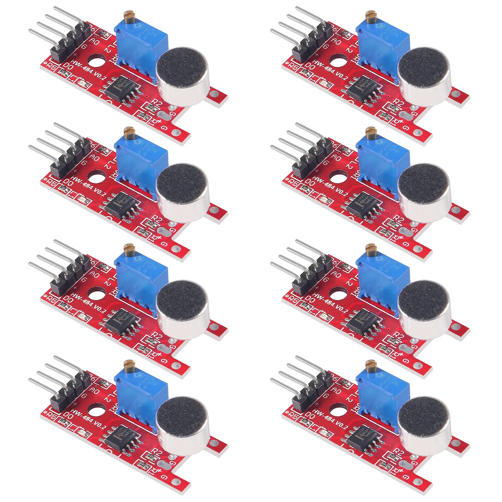 Coliao 8pcs Microphone Sound Sensor KY-037 High Sensitivity Sound Voice Detection Module with Digital and Analog Output Sensors DIY Kit