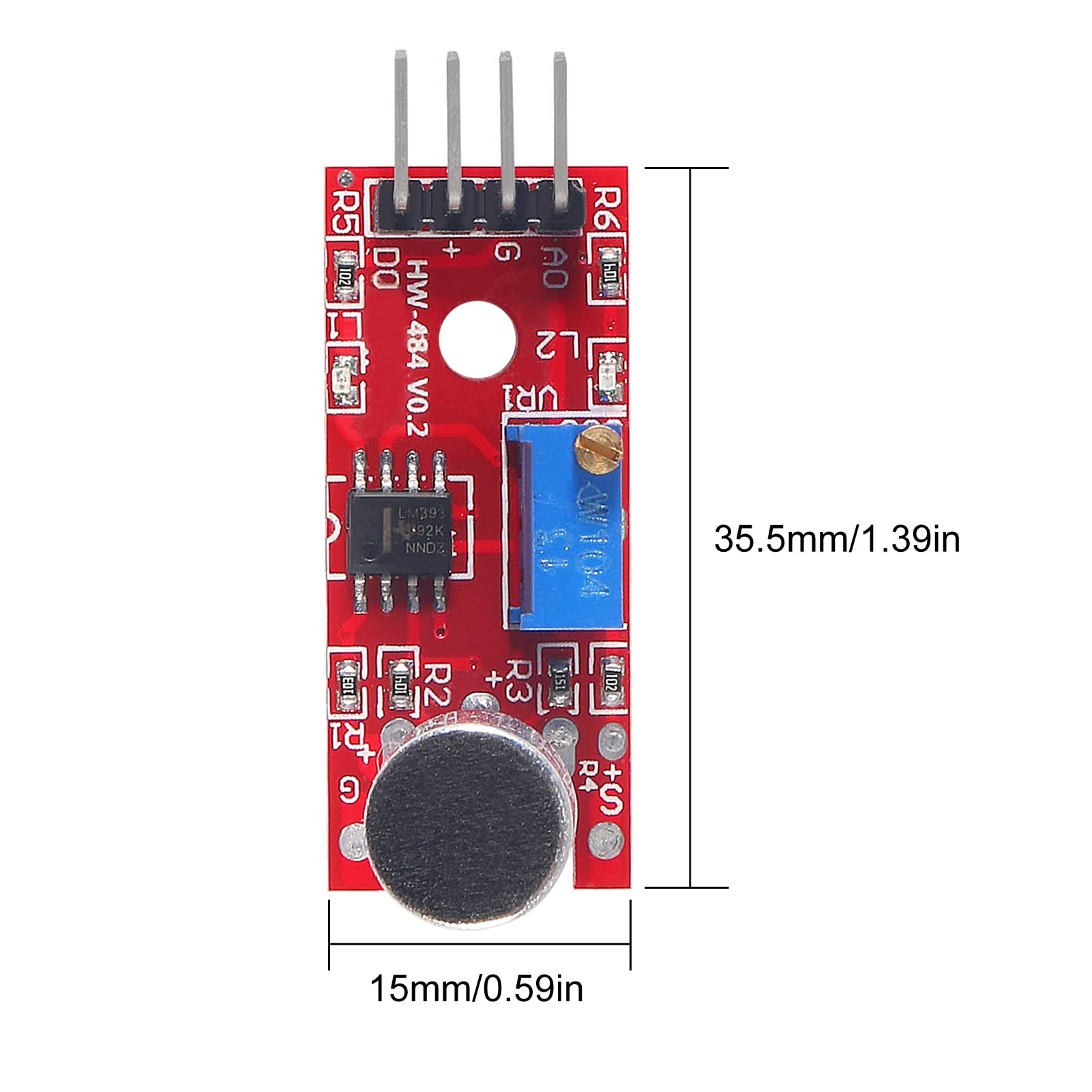 Coliao 8pcs Microphone Sound Sensor KY-037 High Sensitivity Sound Voice Detection Module with Digital and Analog Output Sensors DIY Kit